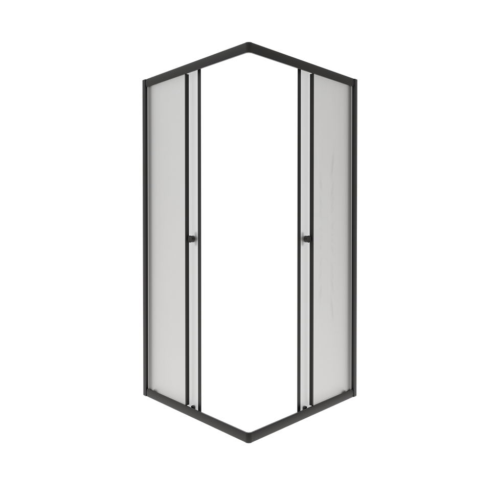 Ширма душевая Triton "Вента-БВ", 90x90 см, матовые стекла, чёрная окантовка
