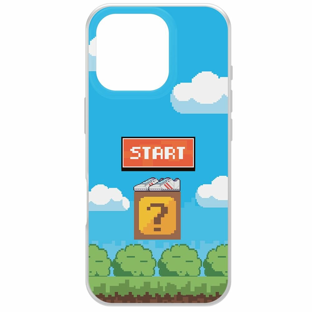 Чехол-накладка Krutoff Clear Case Кроссовки детские 8-Бит для iPhone 16 Pro