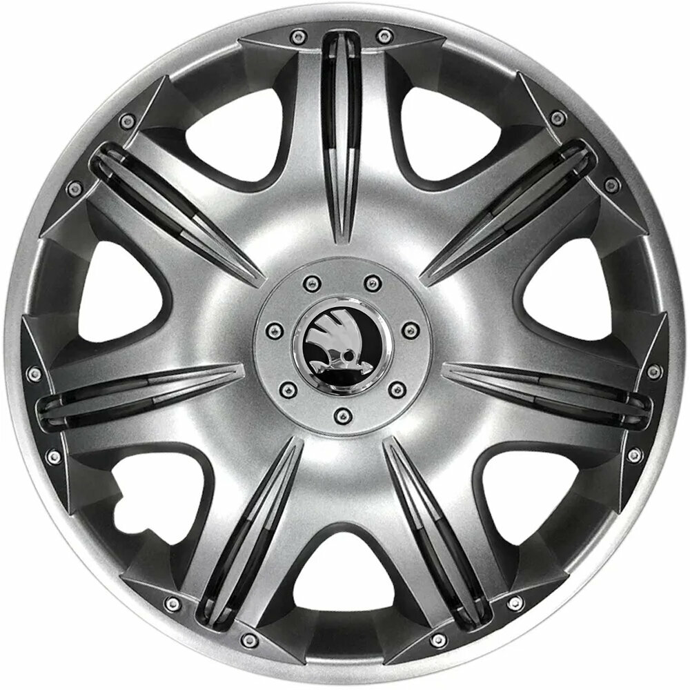 Автомобильные колпаки на диски шкод опус R15", в комплекте 4 колпака