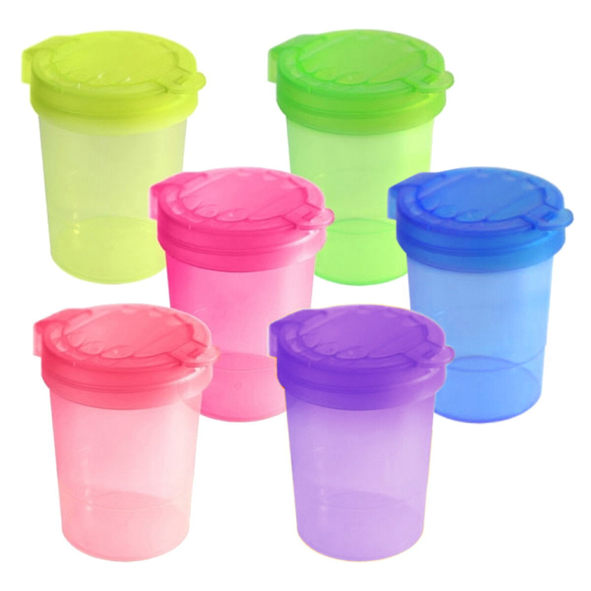 Стакан-непроливайка 1 отделение 280мл с крышкой цвет неон в ассортименте