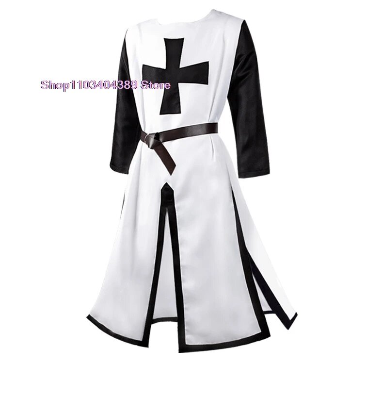 Мужской средневековый халат рыцарь-тамплиер 4XL, Long Sleeve(no belt)