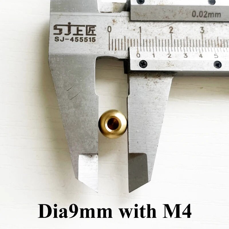 Латунные шарики с резьбой M4, 8-21 мм, медные гайки M4, Hardwell, 10 шт. Dia9mm with M4