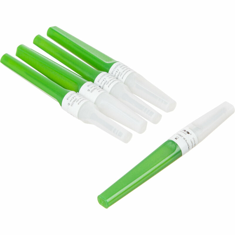 Игла двусторонняя 21G (0.8х25мм) зеленая виз. контроль FlashBack 100шт/уп, 1132625