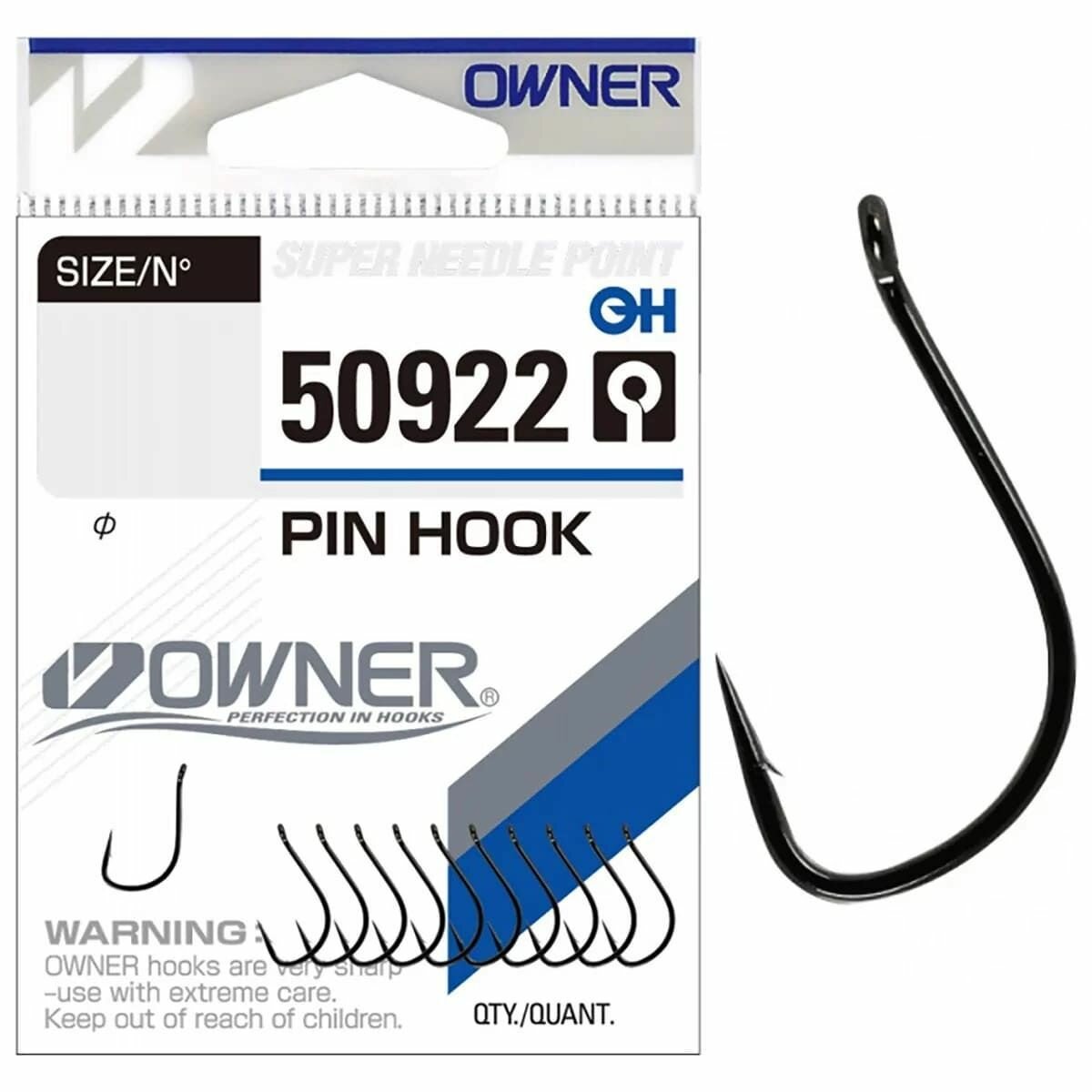 Крючки рыболовные Owner 50922 № 08 (9шт) Pin Hook, одинарные