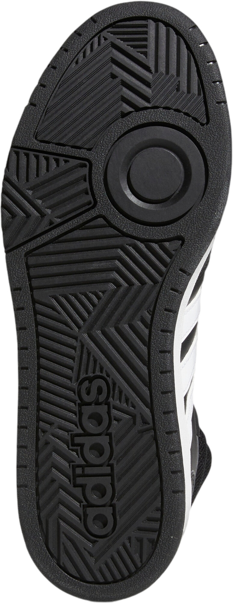 Кеды adidas Hoops 3.0 Mid, полнота F, размер 10 UK, черный/белый — фото 1