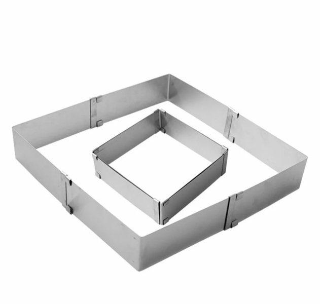 Форма раздвижная для выпечки Квадрат-трансформер 15,5-28 см, высота 5 см