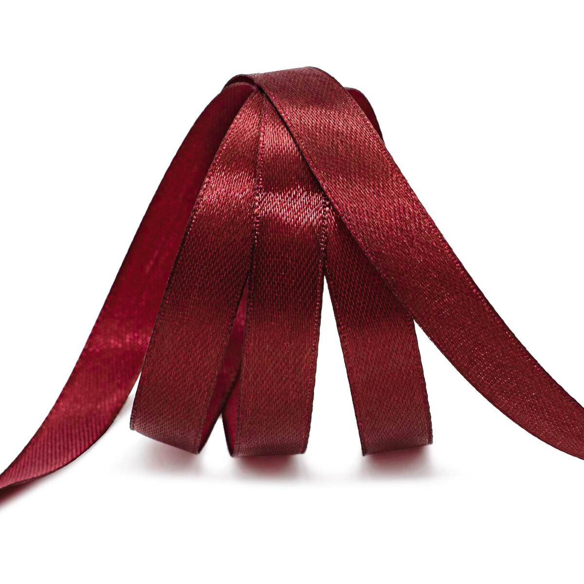 Лента атласная декоративная Айрис, 1,2см*22,86м, полиэстер (030 темно-бордовый)
