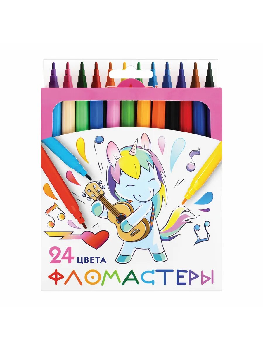 Фломастеры Единорог 24 цвета для рисования