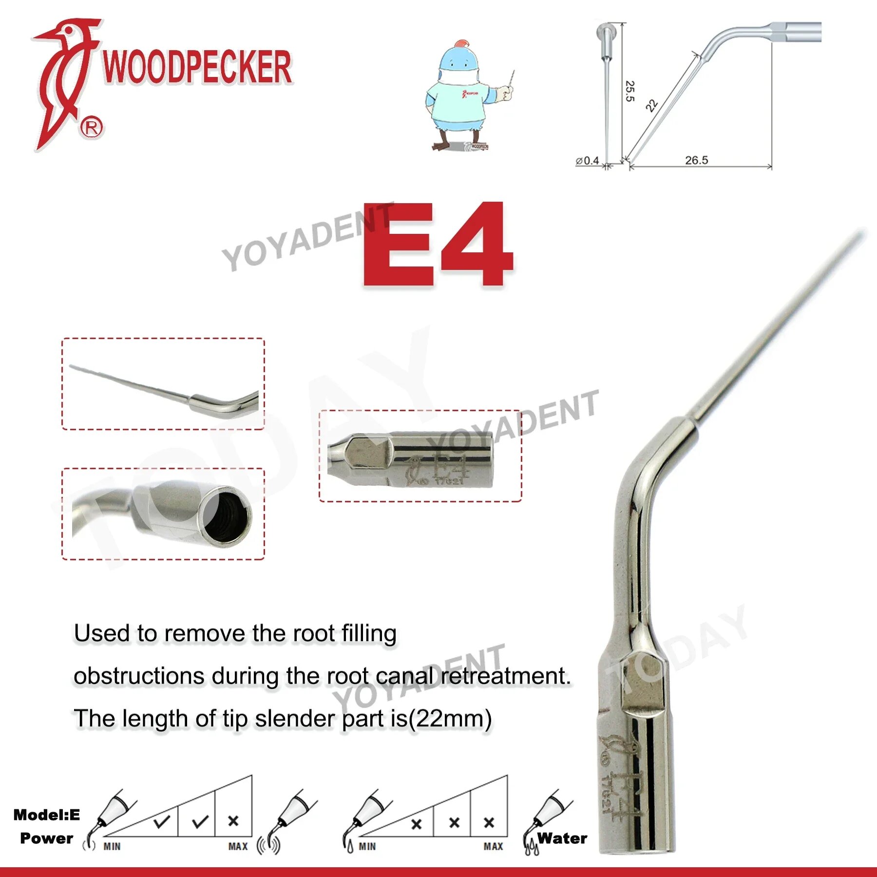 Woodpecker E4 наконечник для скалера Woodpecker
