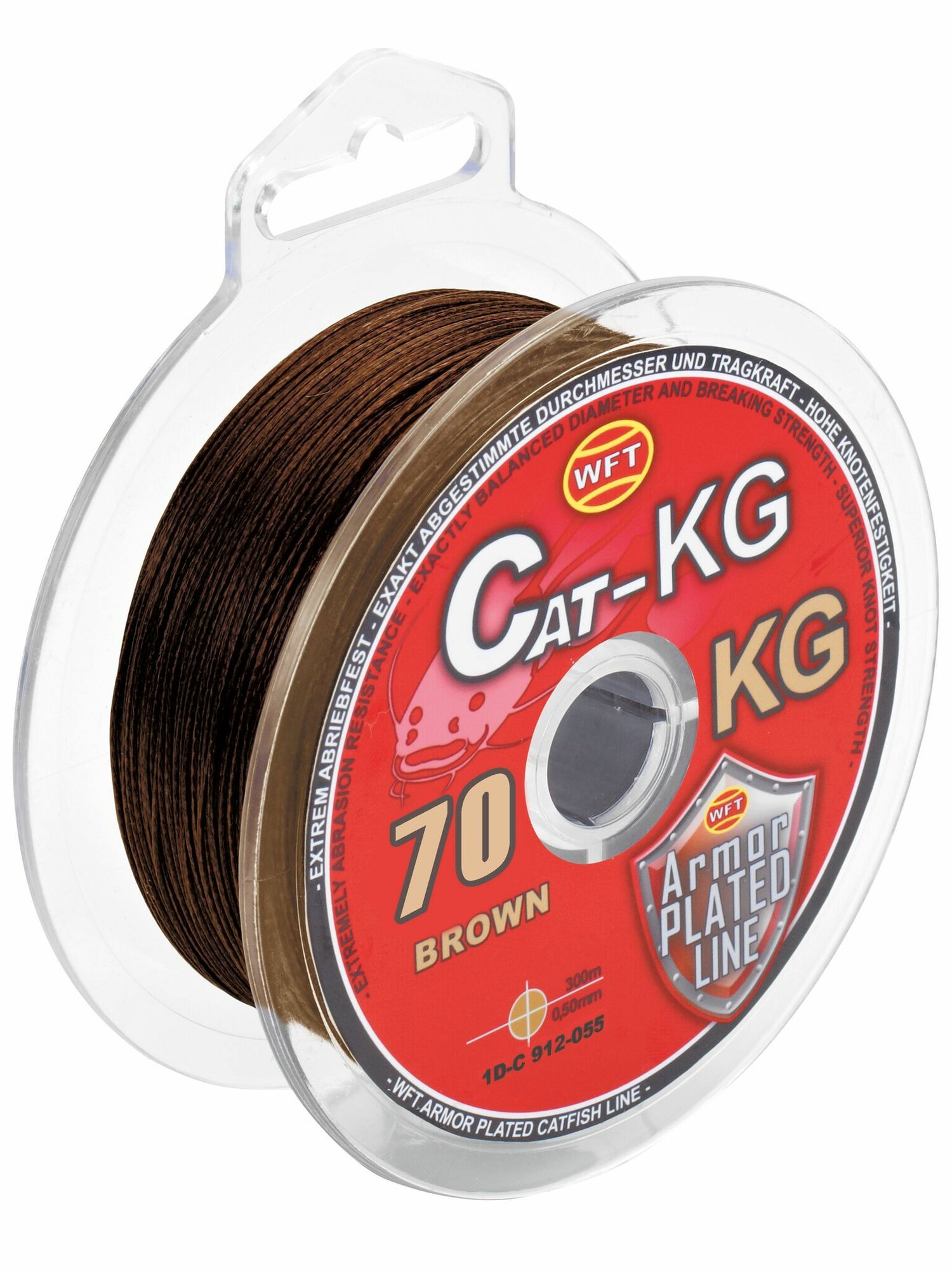 Шнур плетёный для рыбалки WFT KG CAT Brown 300/055, плетенка летняя