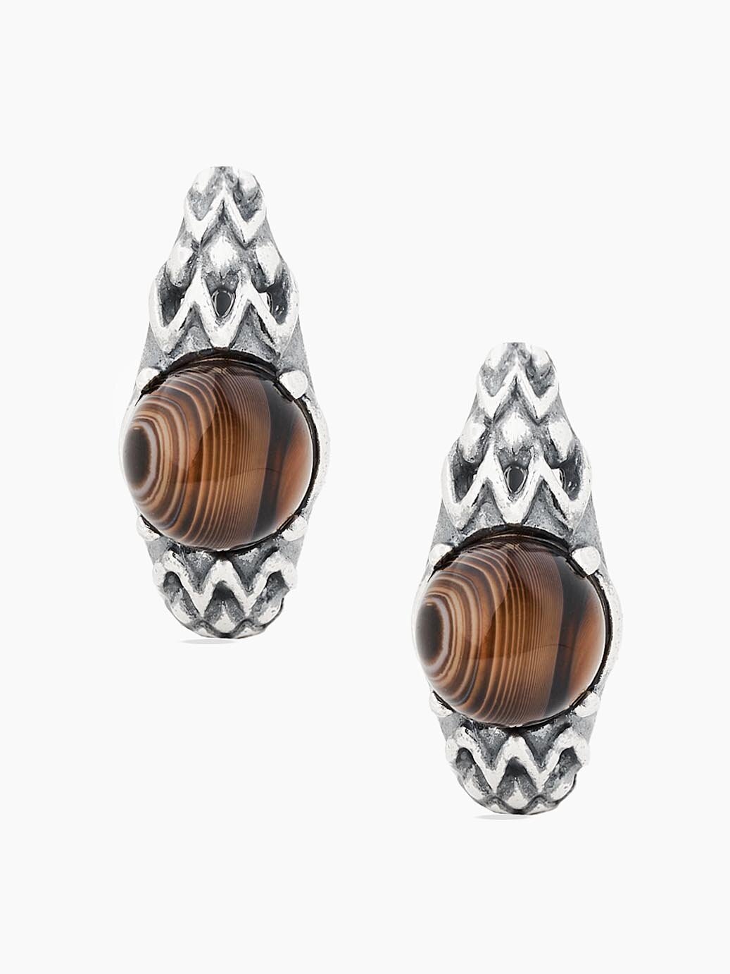 Серьги, агат синтетический