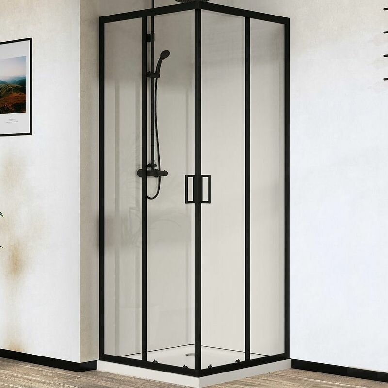 Душевой уголок Vincea City 100х80 VSS-5CT8010CLB профиль Черный стекло прозрачное