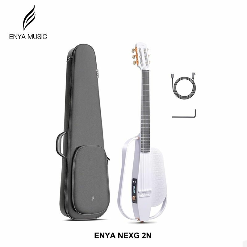 Enya NEXG 2N White / Умная акустически-электрическая гитара из углеродного волокна, классическая дорожная гитара с нейлоновыми струнами и беспроводным динамиком 50 Вт