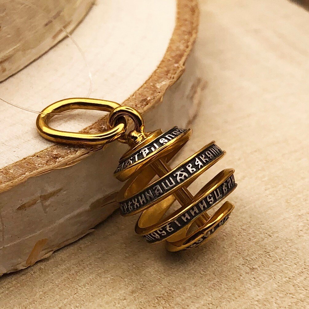 Подвеска, серебро, 925 проба, чернение, золочение, оксидирование