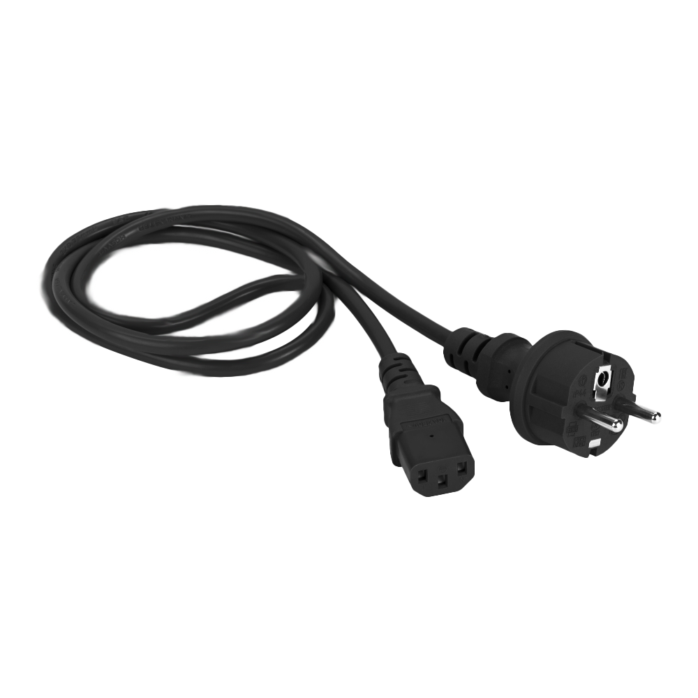 LANMASTER LAN-PP13/SH-0.5-BK Шнур питания C13-Schuko прямая, 3х0.75, 220В, 10А, черный, 0.5 метра