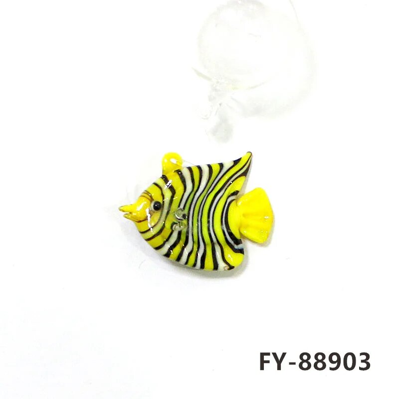 Плавающий стеклянный шар с рыбками JSSMTLP Желтый, FY-88903