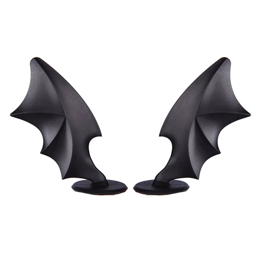 2 шт. мотоциклетный шлем, милый угловой резиновый рог, украшение для мотокросса, Черный, Wings Black