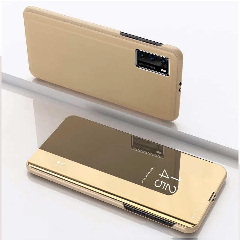 Чехол Smart Mirror Flip Case для HuaWei Honor 200 Pro 70 50 P Smart Бежевый, Gold, For Honor 20 Pro