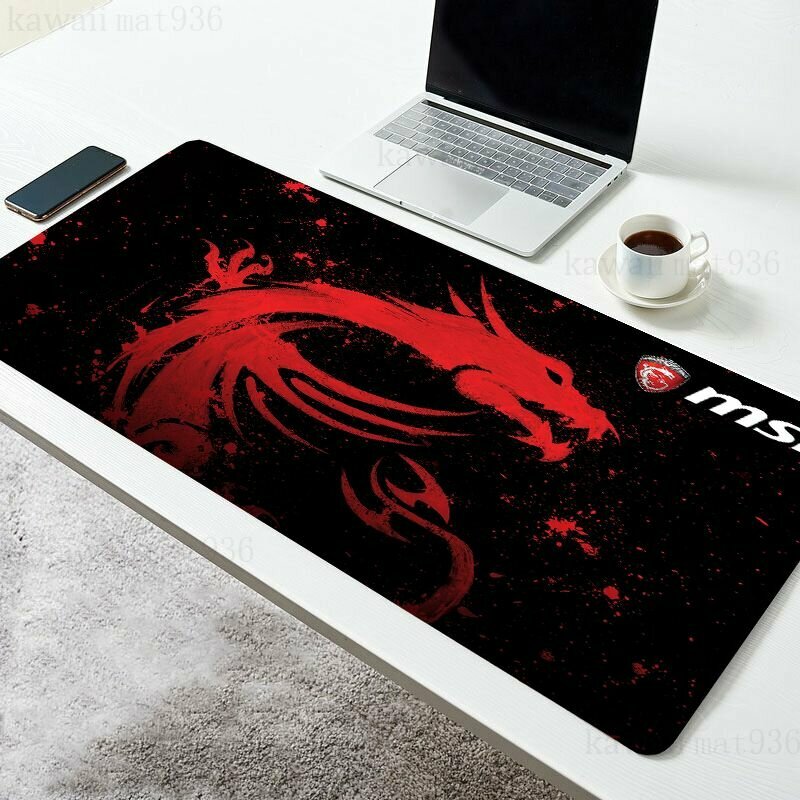 Msi Аниме коврик для мыши компьютерная игра плеер xxl клавиатура настольный коврик 90x40 см