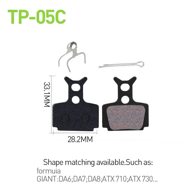 Гидравлические тормозные колодки для горных велосипедов SHIMANO SRAM AVID Черный, 2pair TP-05C