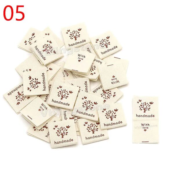 Этикетки для одежды, тканевые, 50 шт, 20х40 мм 5