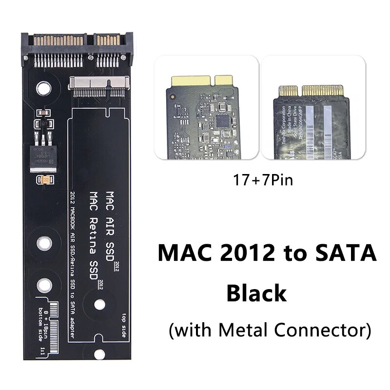 REM.AI Адаптер SSD-SATA для MacBook Air и Pro Retina 2012 Black Metal