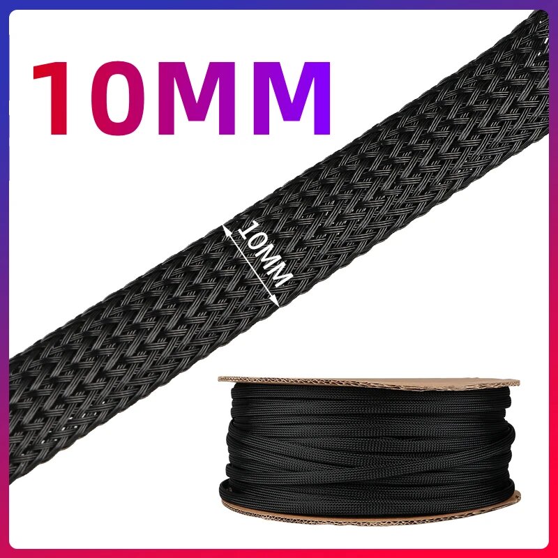 Черная спиральная оплетка ПЭТ 10MM, 5 метров