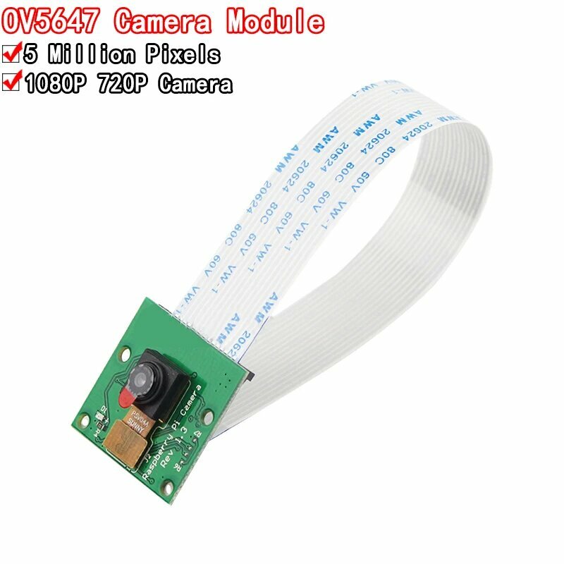 Модуль камеры Raspberry Pi 3 Model B+ Мини-камера 1080p 720p Веб-камера 5 МП Видеокамера, совместимая с Raspberry Pi 2 Model B