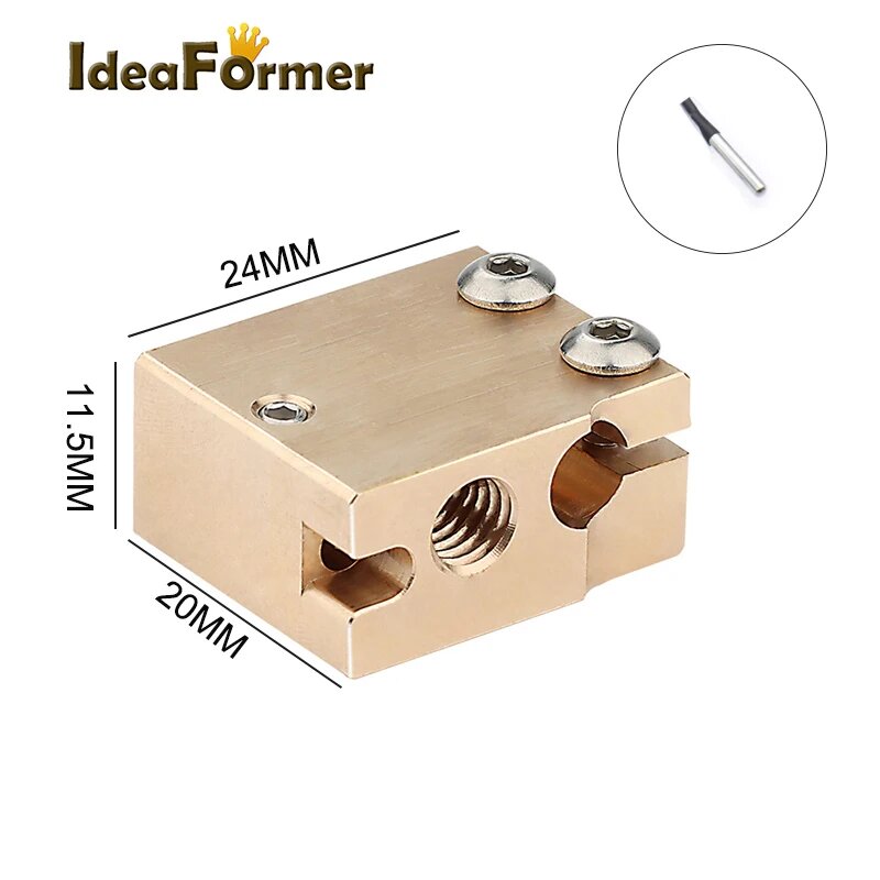 Нагревательный блок IdeaFormer V5 V6 MK7 MK8 CR10 VOLCANO для 3D-принтера Volcano PT100 Brass