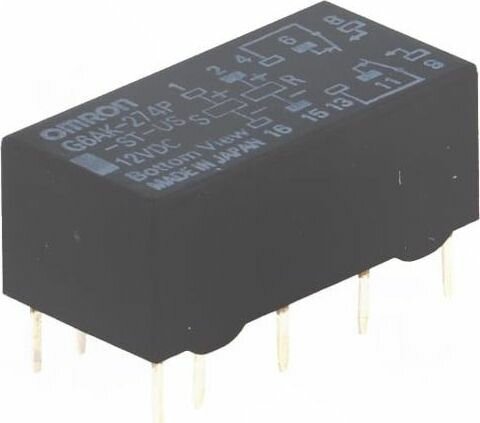 Реле OMRON G6AK-274P-ST-US DC12 электромагнитное DPDT Uобмотки 12ВDC 0,5A/125ВAC 1 шт