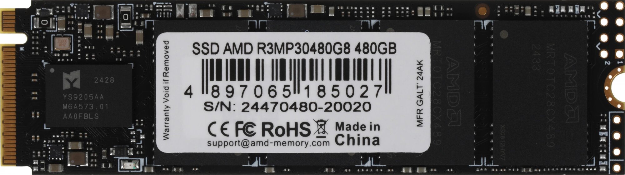SSD-накопитель AMD Radeon PCIe 3.0 x4 480GB R3MP30480G8 черный