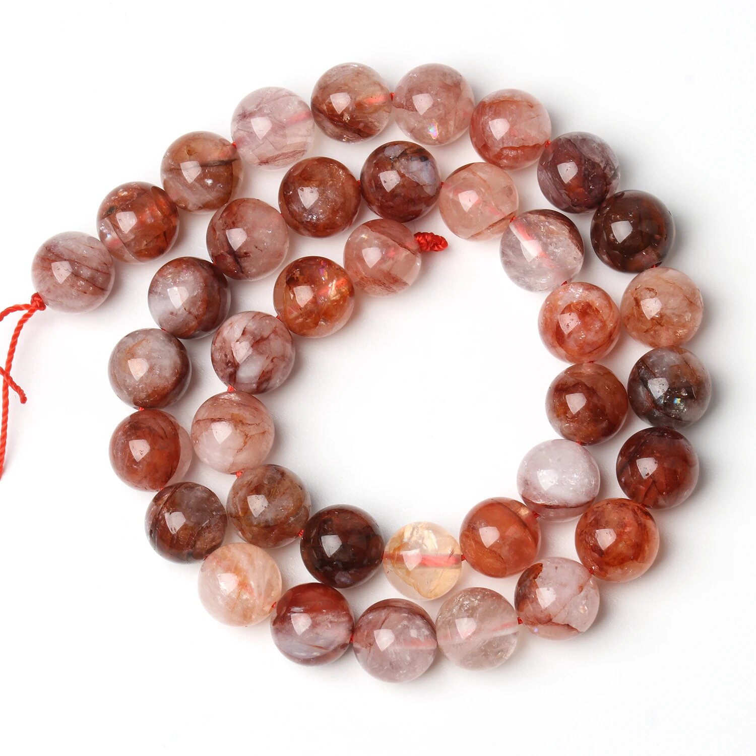 Бусины AOHAYOOMQ из натурального камня цитрин слюда Ботсвана 8mm about 61pcs, AA Multi-inclusions