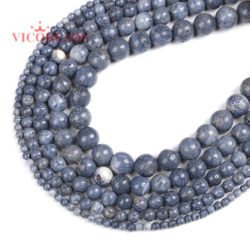 Бусины из синего коралла Verkadebeads 6-12 мм 6mm about 61 pcs