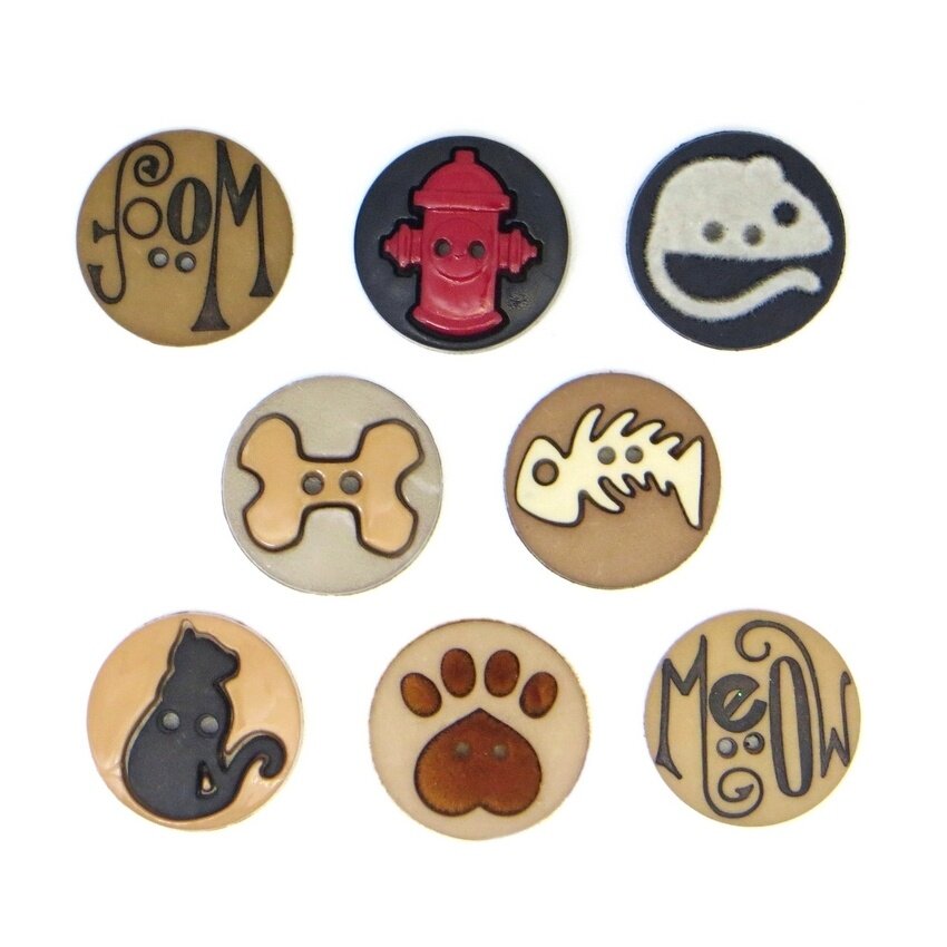 Пуговицы Dress It Up "Кошечки-собачки" декоративные, пластик