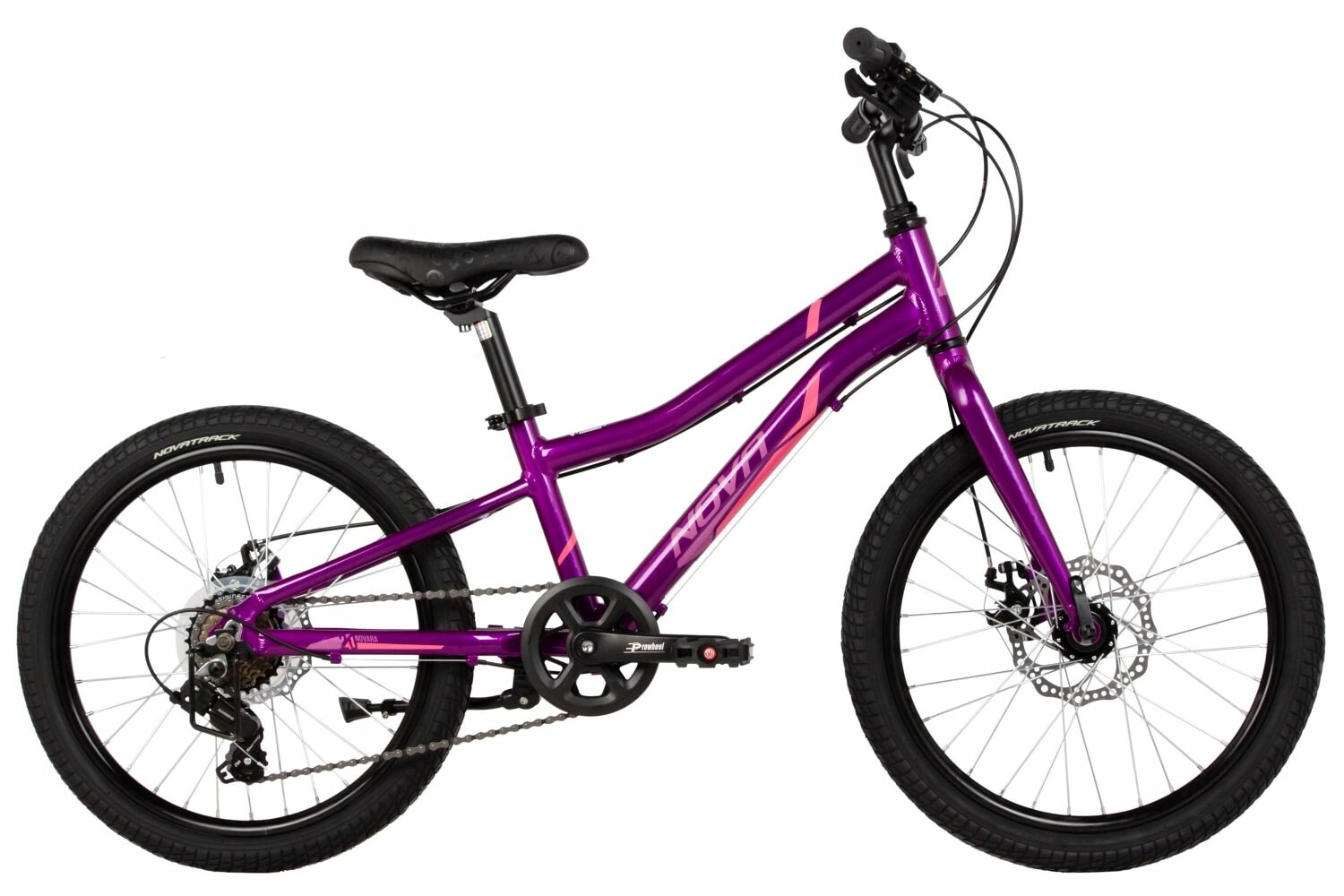 Велосипед Novatrack Novara 6. D 20 (2025), алюминиевая рама, на рост 115-130 см, фиолетовый
