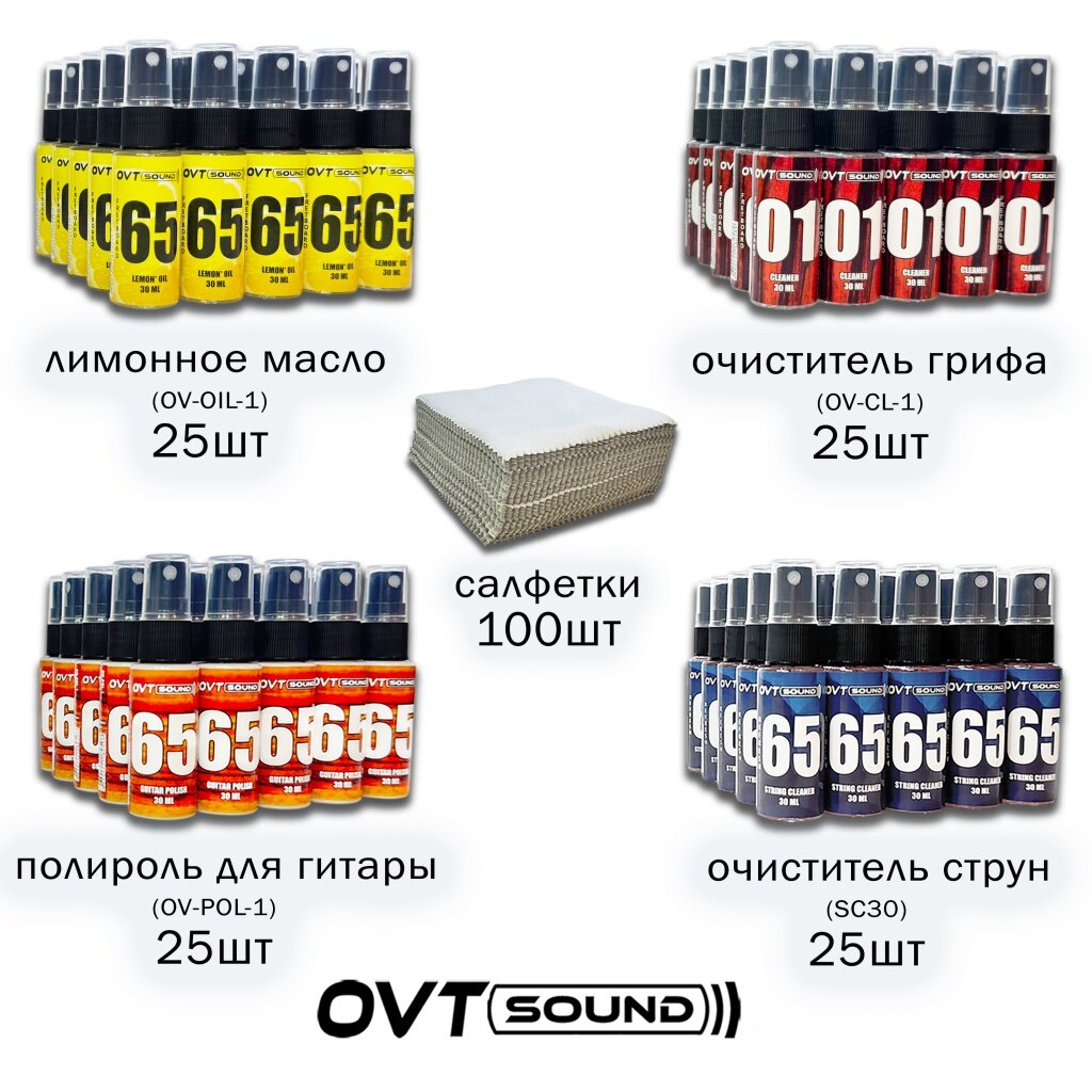 BMP_oil_cl_pol_sc_4n_30 Маркетплейс-бокс комплект для ухода за гитарой, OVTSound