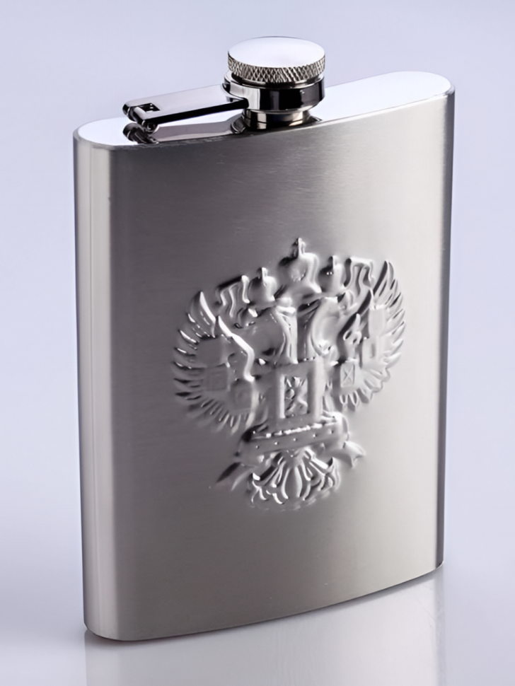 Фляжка металлическая с рисунком "Двуглавый орел" (225 мл)