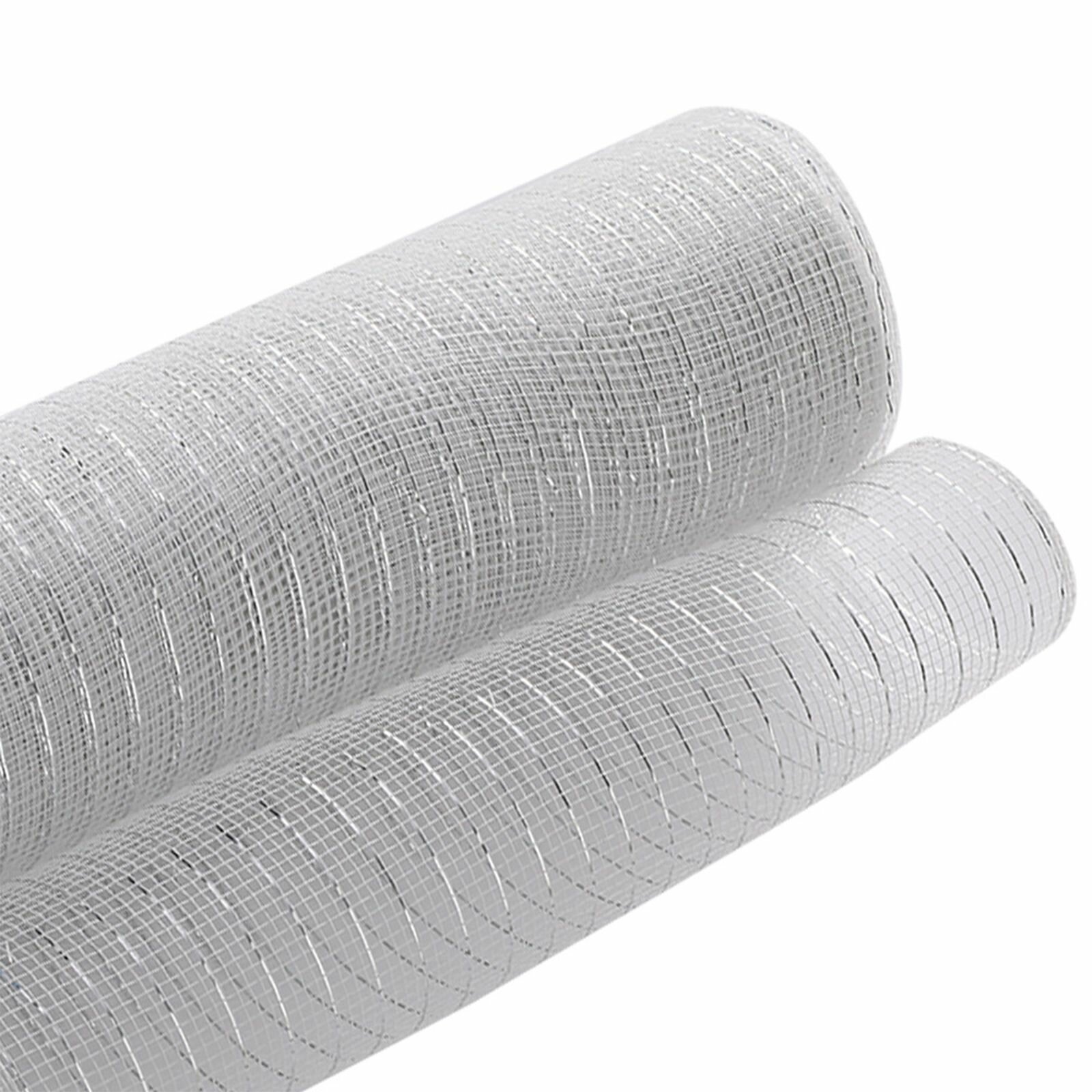 Серебряная сетка для рождественского венка, 26 см/10 ярдов, украшение из ленты для рождественской елки своими руками