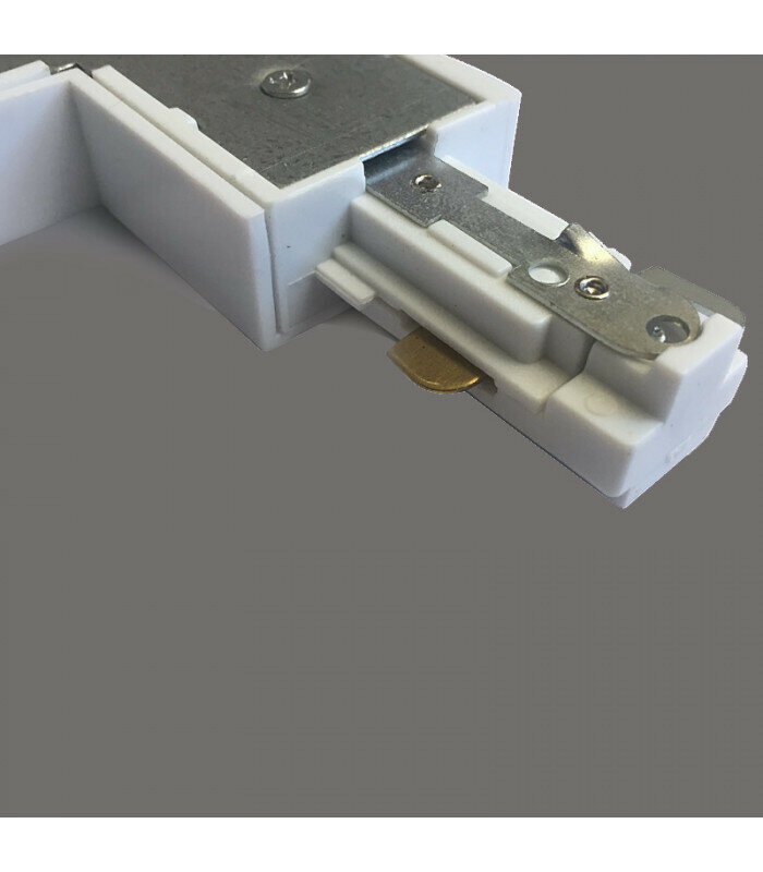 Соединительный коннектор для шино провода, однофазного, 3-х контактного, цвет белый. Комплект 2 штуки