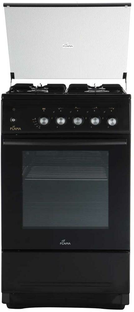 Газовая плита FLAMA N FG 24237 B с газовой духовкой, объем 50 л, коричневый
