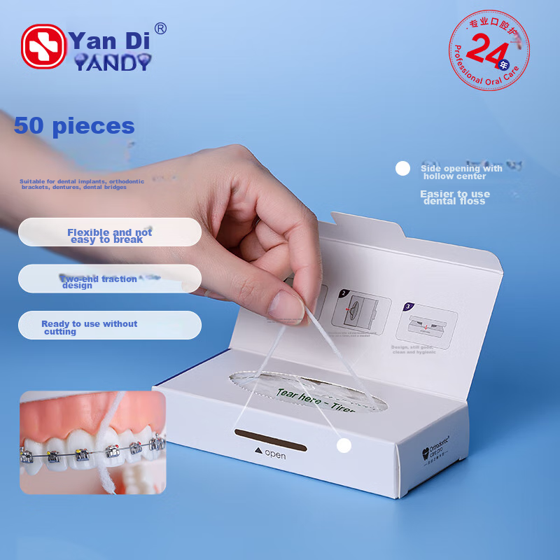 YANDY Orthodontic Expansion Floss 50 Pieces for Orthodontic Implant Bridge Cleaning