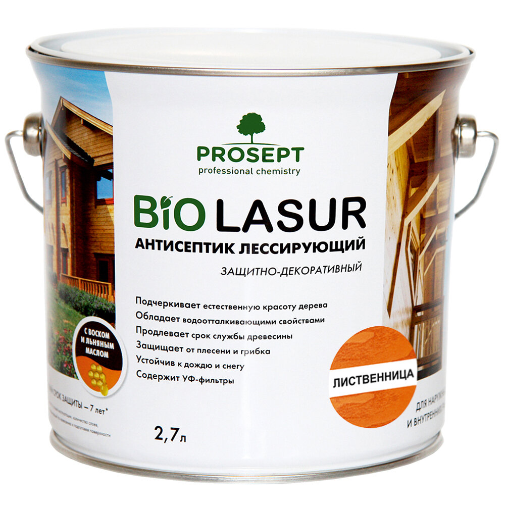 Антисептик Лессирующий Prosept BiO Lasur 2,7л Бук / Просепт.