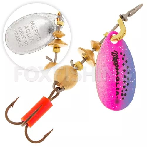 Блесна вращающиеся Mepps Aglia №0 2,5гр. #Rainbow trout