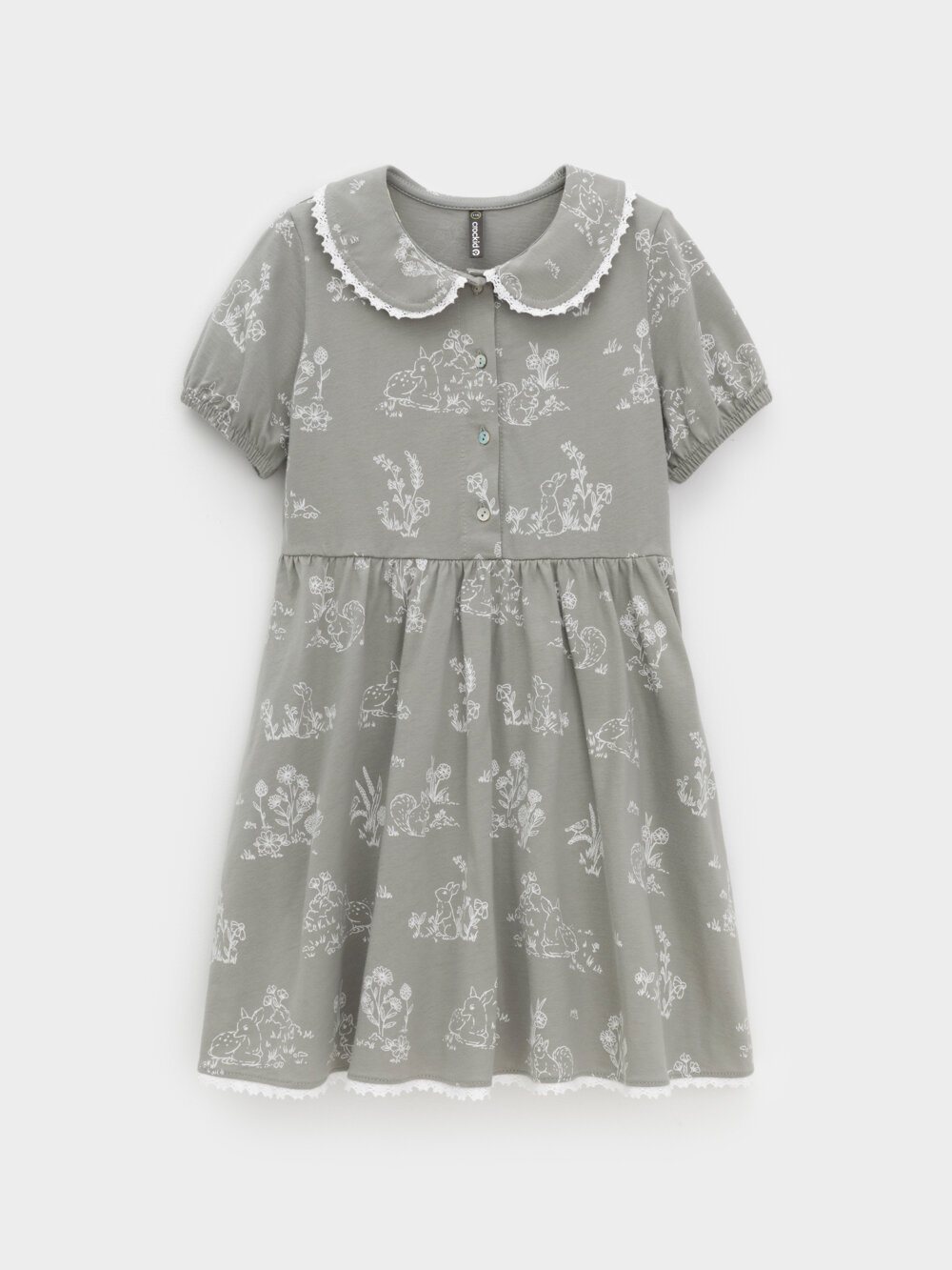 Платье КР 5932/лесной туман,обитатели леса к581