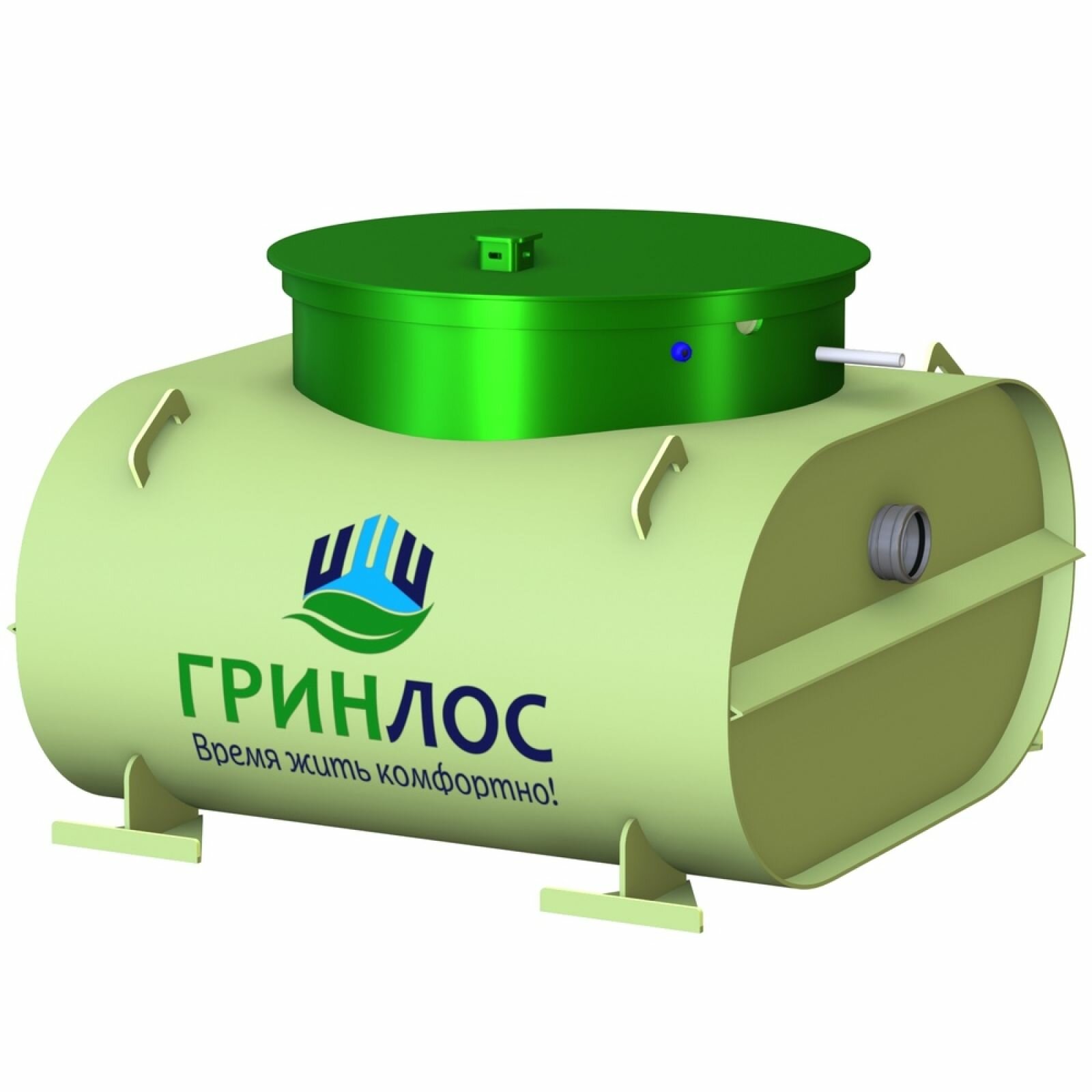 Септик для дома Гринлос Аэро Лайт 4 Пр НК (0.8 м3/сут, с насосом, на 4 человек)