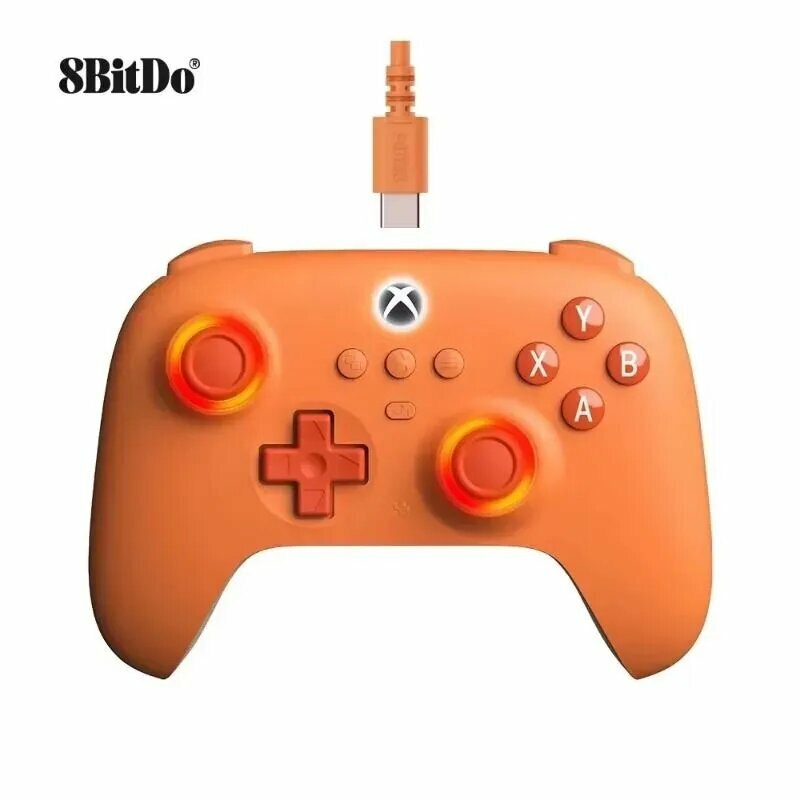 8BitDo Ultimate C Проводной игровой контроллер для Xbox, RGB-подсветка Fire Ring и джойстики с эффектом Холла, Windows 10/11