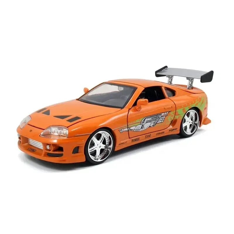 Jada 1:24 Fast and Furious Brian 1995 Toyota Supra, Коллекционная модель машины для взрослых, Игрушечный автомобиль с звуковыми и световыми эффектами для детей