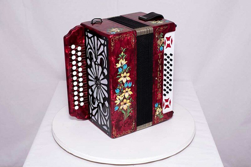 Тульская Гармонь G-21-RD Гармонь Тульская-301М 25х25-III с двумя ремнями, красная