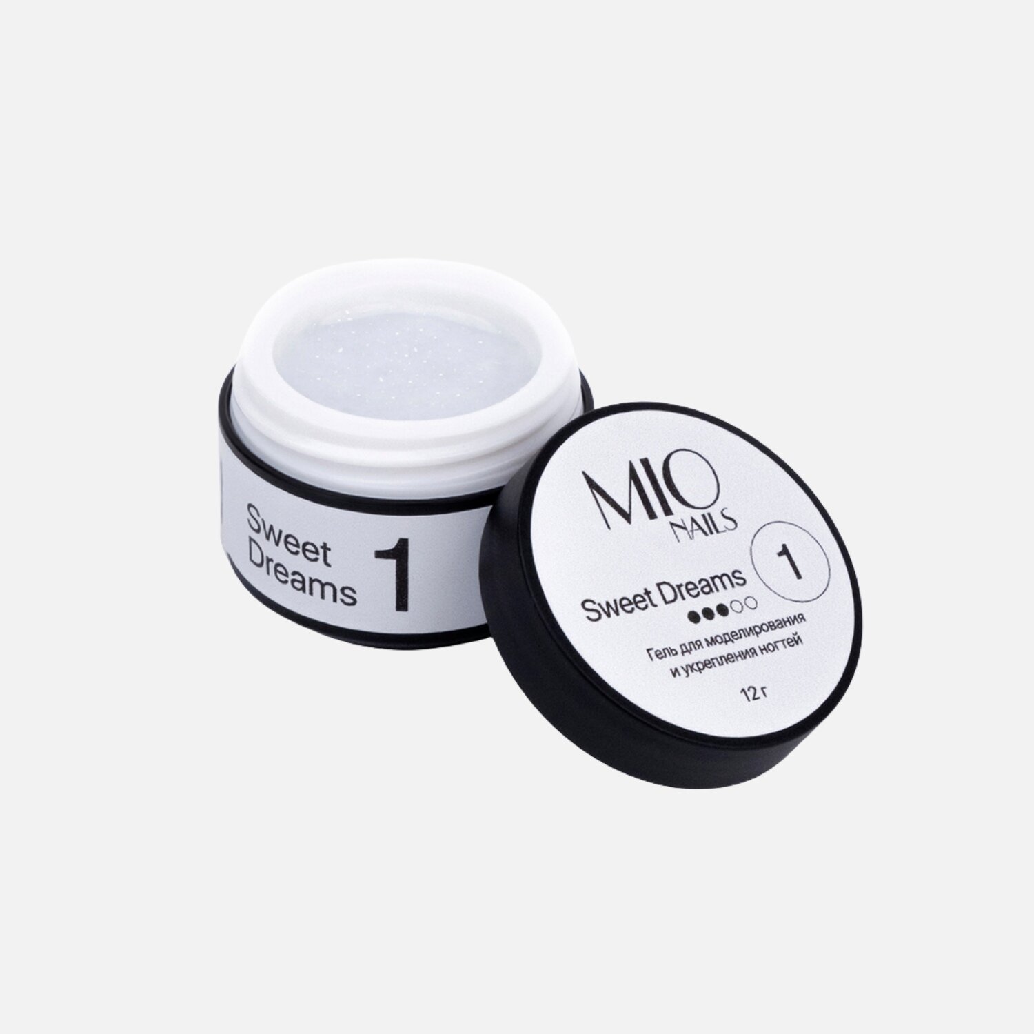 Моделирующий гель MIO Nails Sweet Dreams №01 12 г молочный гель с серебряной поталью