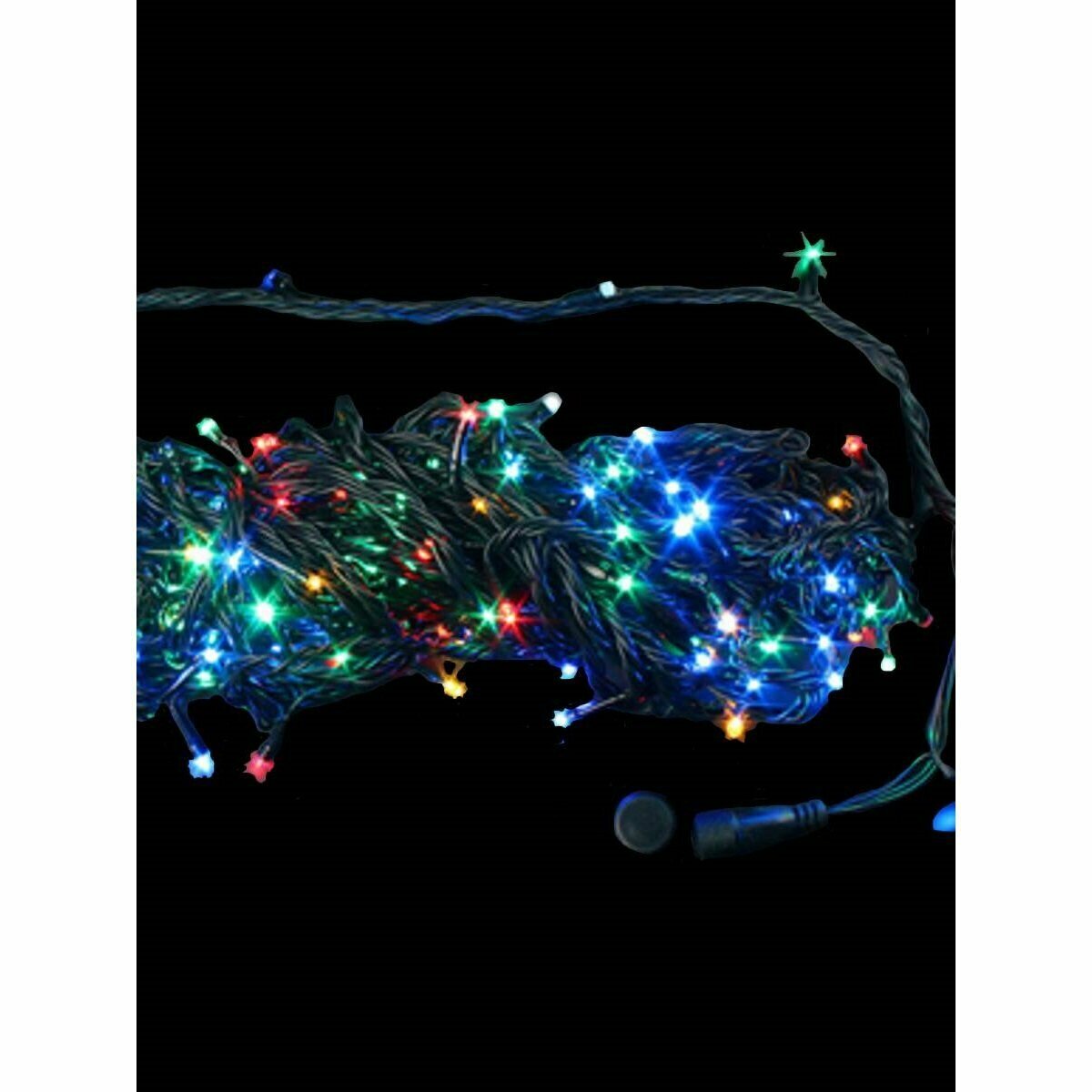 Гирлянда уличная 20 м (НГУ-0002) темная нить, 200 разноцветных ламп